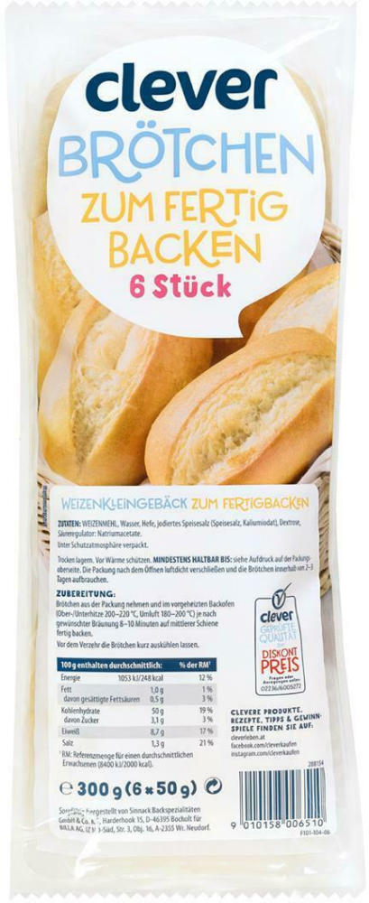 Clever Brötchen zum Fertigbacken ️ Online von BILLA - wogibtswas.at