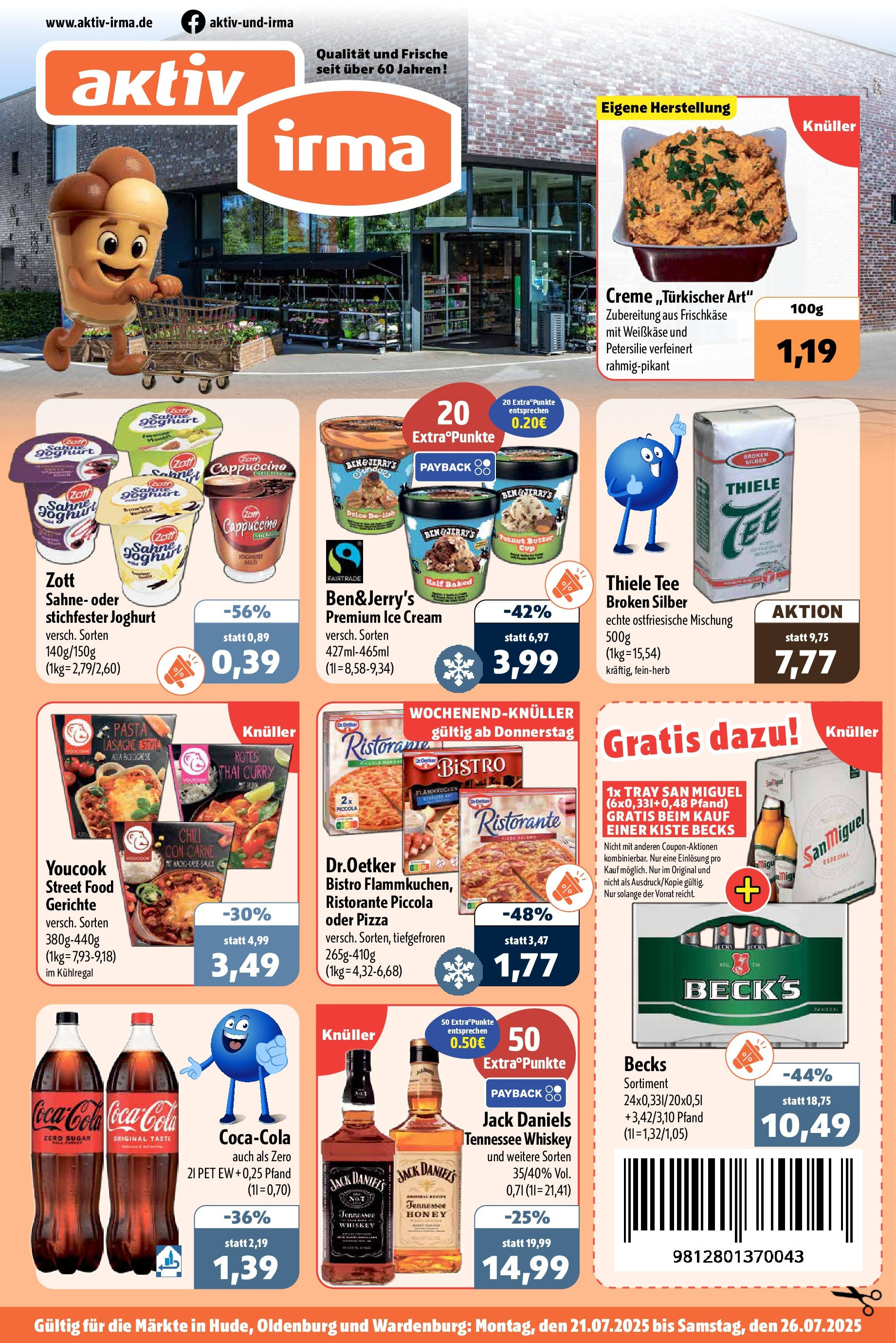 aktiv und irma Verbrauchermarkt GmbH Prospekte gültig vom 21.07. bis 26 ...