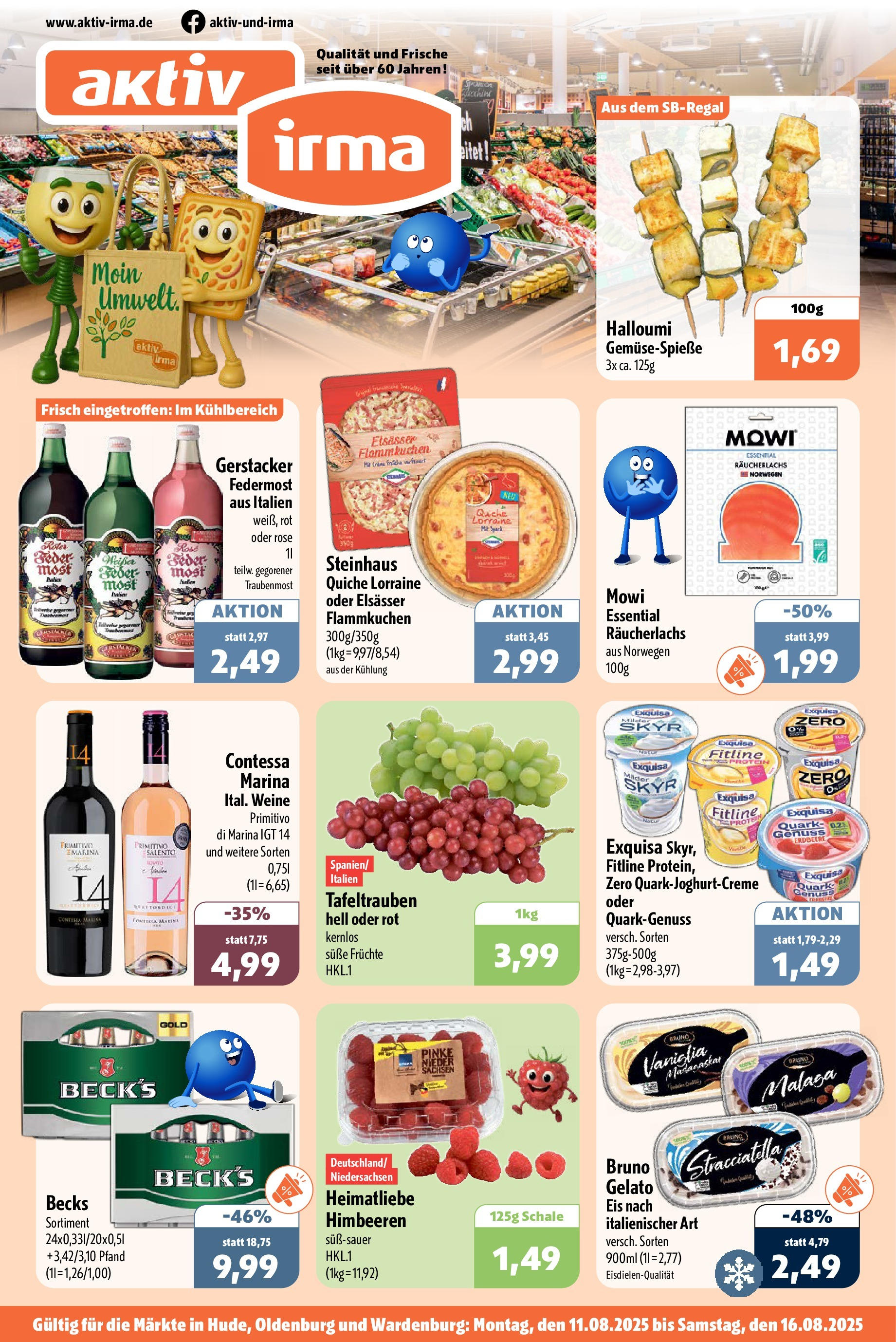 aktiv und irma Verbrauchermarkt GmbH Prospekte gültig vom 11.08. bis 16 ...