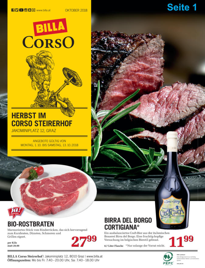 BILLA CORSO ᐉ alle Filialen und Öffnungszeiten online - wogibtswas.at