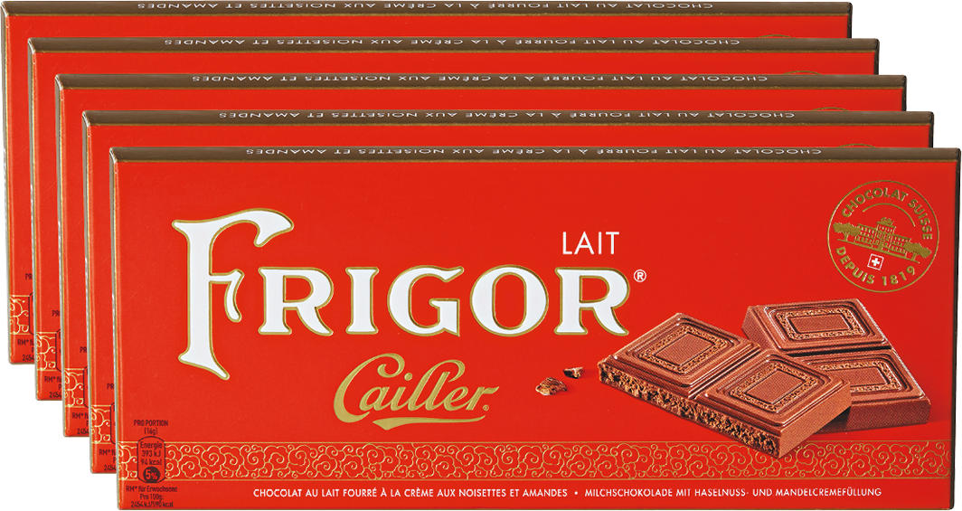 Profital - Tablette de chocolat Frigor Cailler, Lait, 5 x 100 g CHF 8 ...